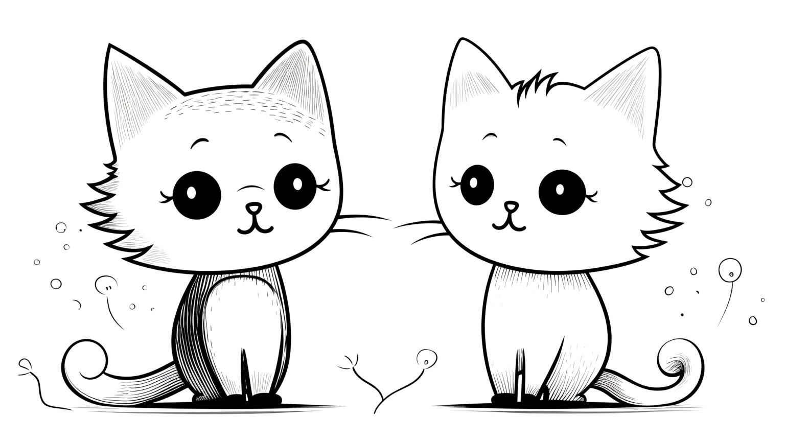 Imágenes y dibujos de michis para colorear - Michis